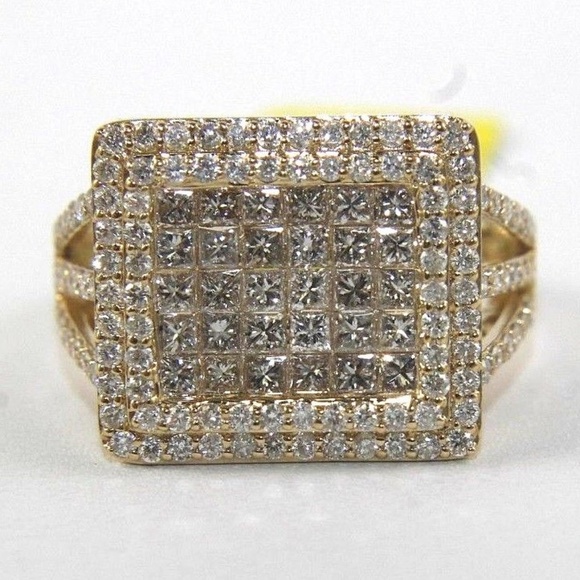 Jewelry | Princess Diamond Invisible Bridge Ring Yg 19ct | Poshmark